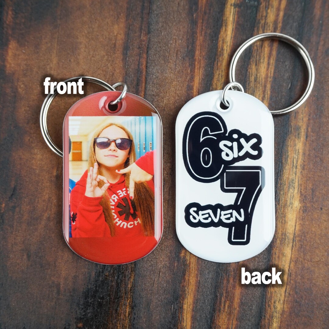 67 Personalized Photo Keychain - Six Seven Custom Gift - Etsy