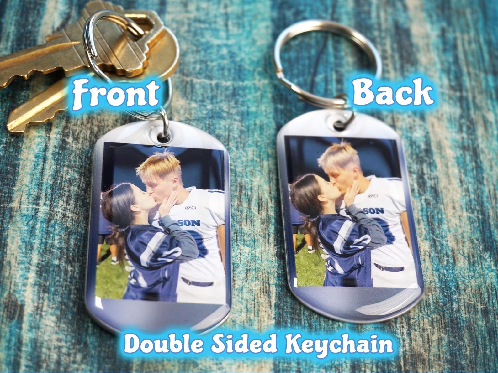 Double Sided Custom Photo Keychain Use YOUR Photo, Photo Key Chain ...