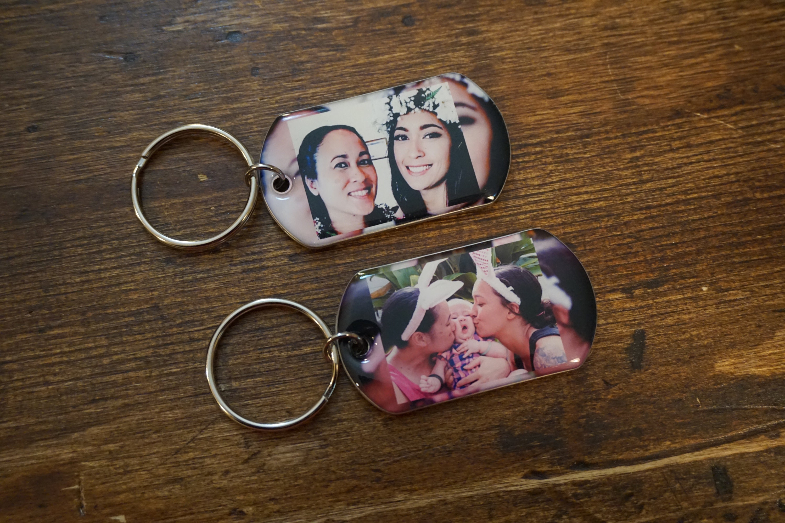 2 Photo Keychain FREE SHIPPING, Picture Keychain, Custom Keychain Photo ...