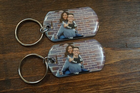 2 Photo Keychain FREE SHIPPING Picture Keychain Custom - Etsy