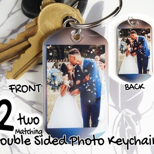 Personalized Custom Photo Keychain Set, Picture Matching Keychains for ...