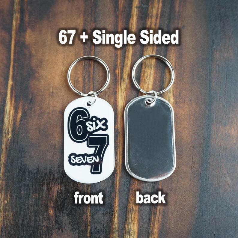 67 Keychain - Six Seven Stainless Steel Keychain - Etsy