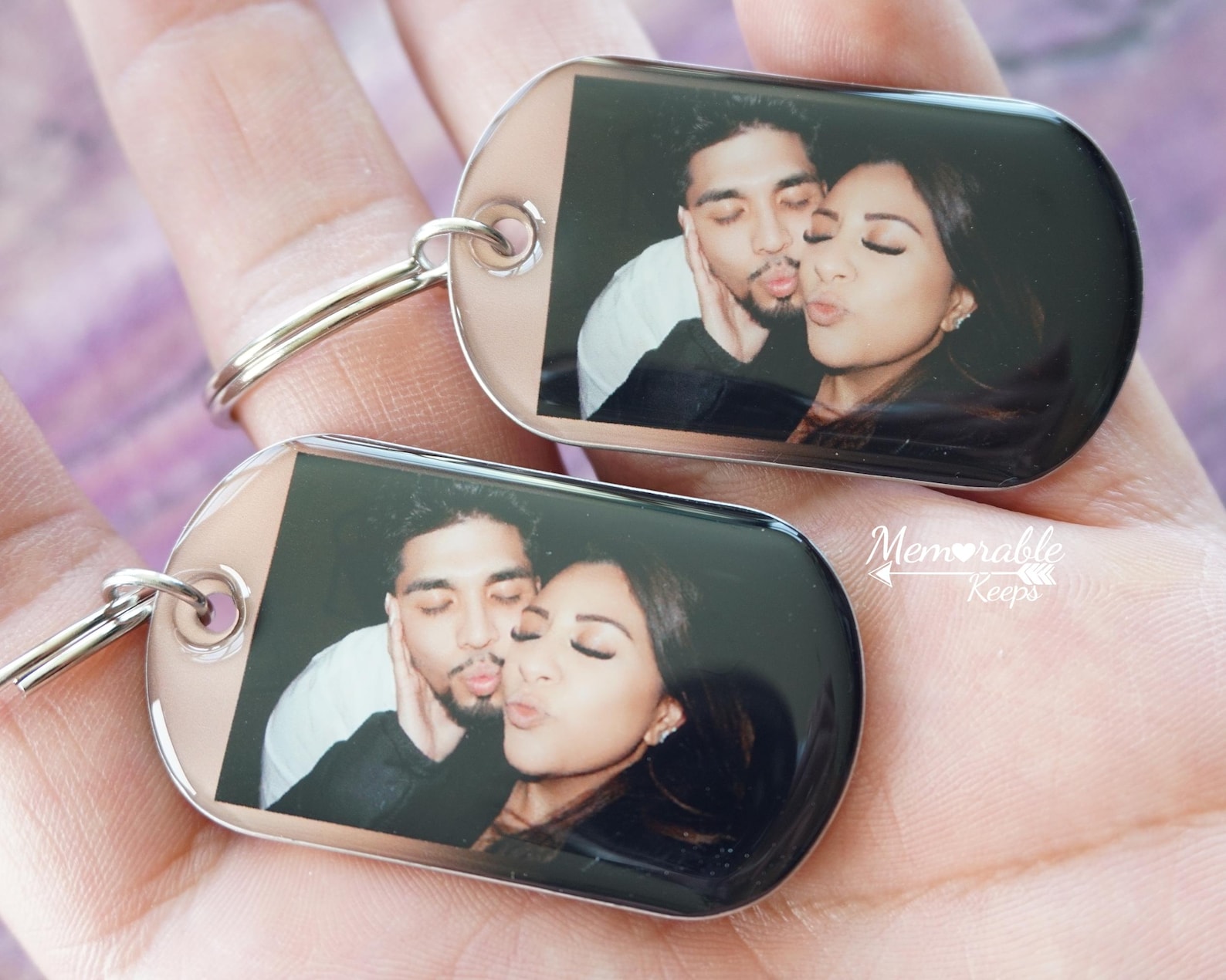 Personalized Custom Photo Keychain Set, Picture Matching Keychains for ...