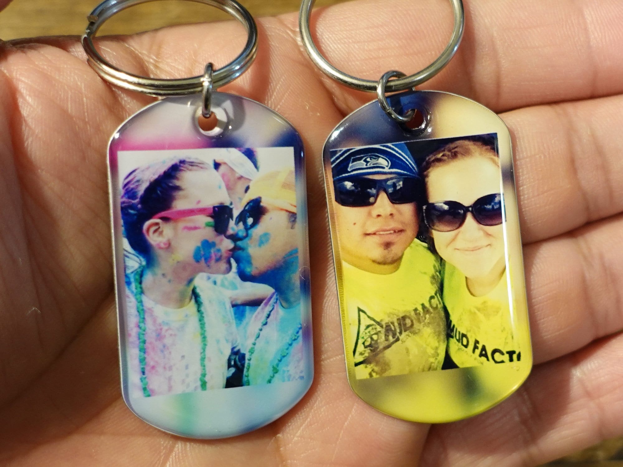 Gift For Couples 2 Photo Keychains Use Any Photo | Etsy