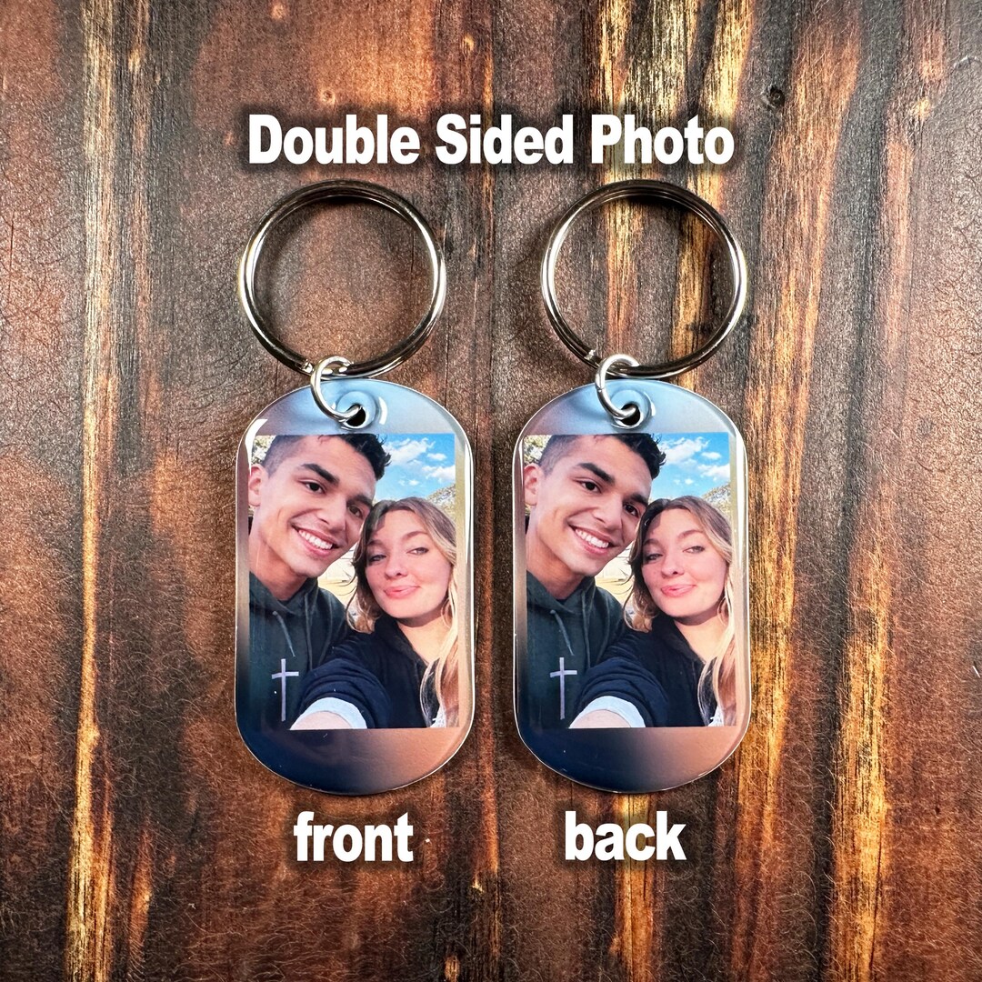 Double-sided Custom Photo Keychain - Metal Pocket-sized Domed in Full ...