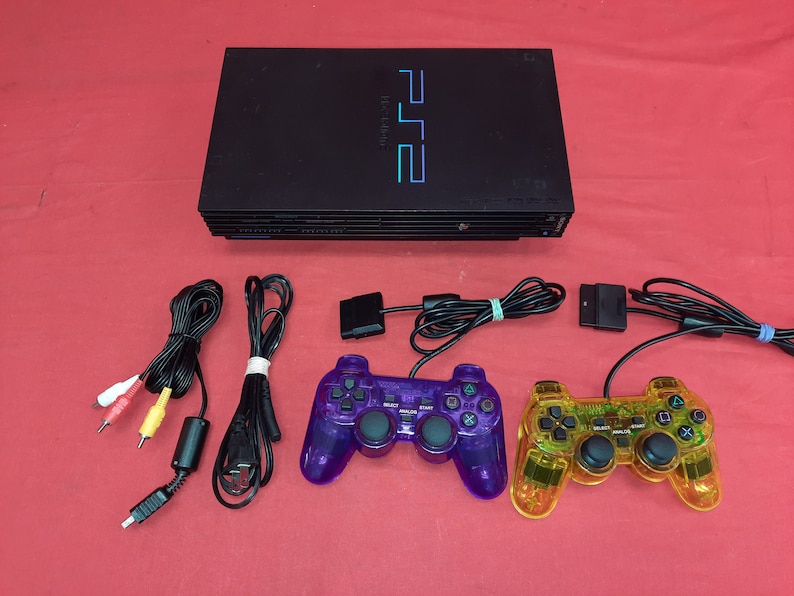 Sony Playstation 2 PS2 Fat Console Black With Two Controllers - Etsy