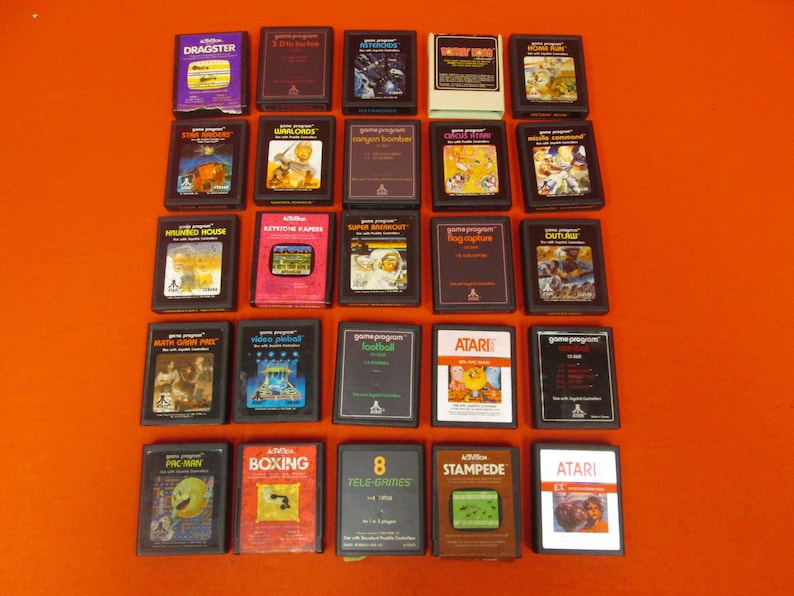 Random Lot of 25 2600 Games All Different Titles for Atari Vintage ...