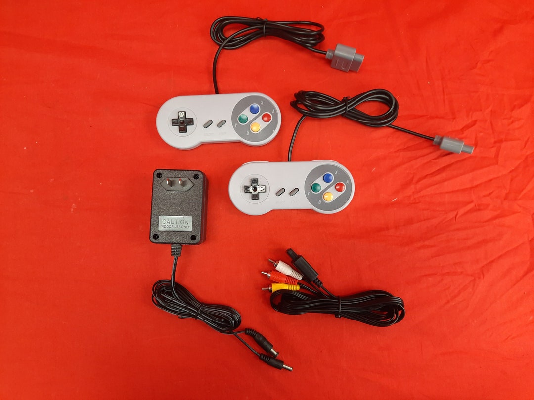 Super Nintendo SNES Bundle Kit Set 2 Controllers AC Power Adapter AV ...