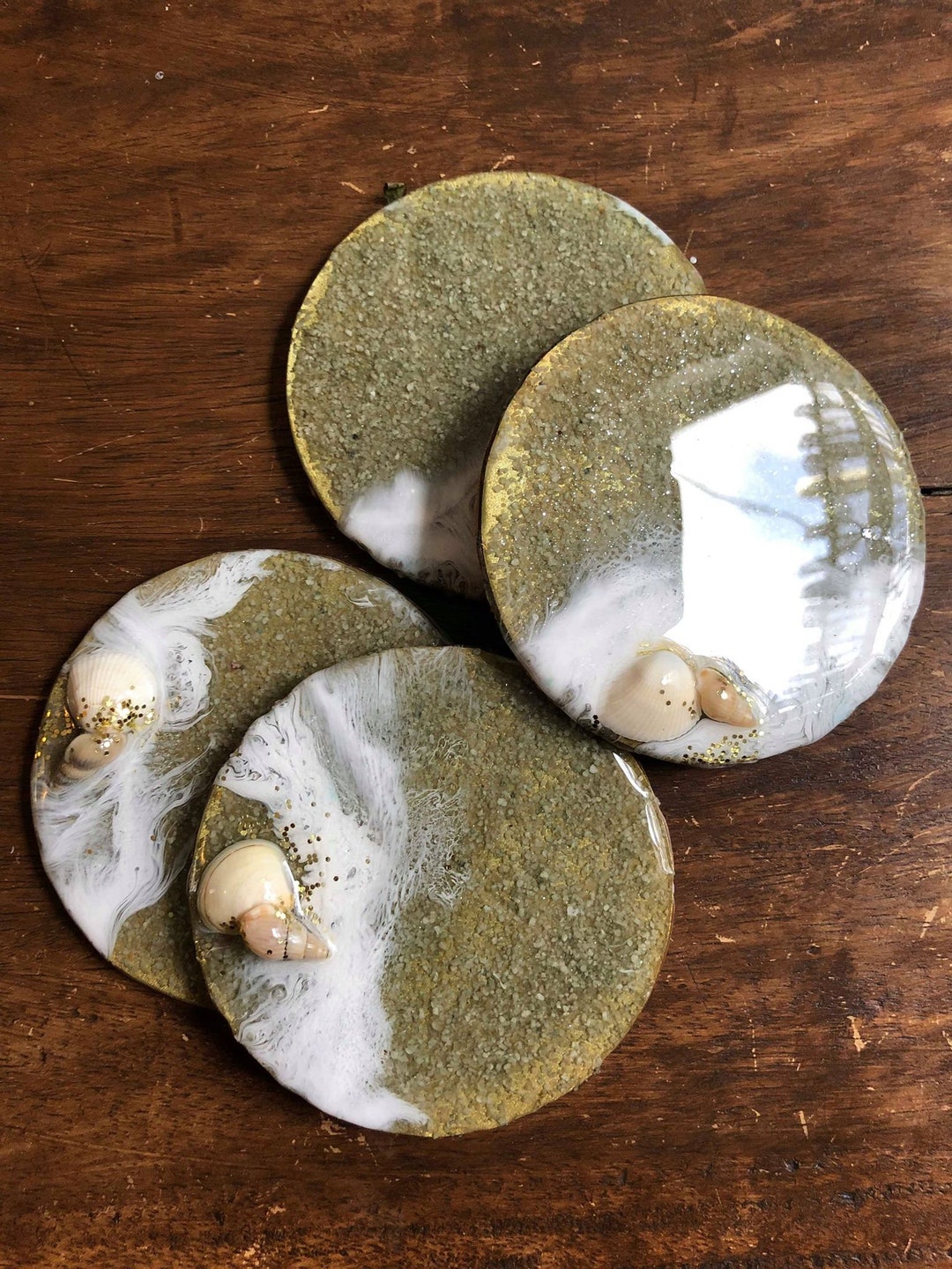 Epoxy Coasters With Real Sand and Shells - Etsy