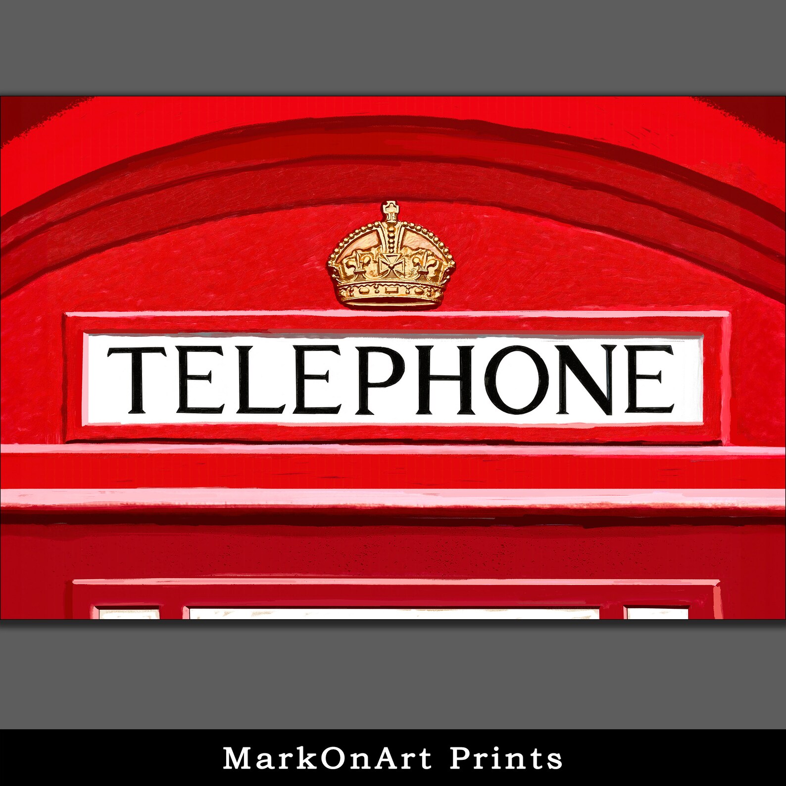 British Phone Booth Sign Art Print Red Telephone Box Sign Poster ...