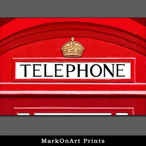 British Phone Booth Sign Art Print Red Telephone Box Sign Poster ...