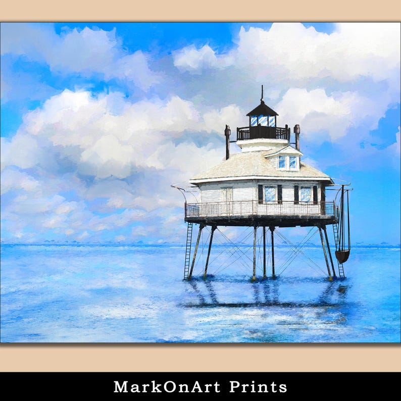 Mobile Alabama Art Print - Historic Middle Bay Lighthouse Wall Decor ...