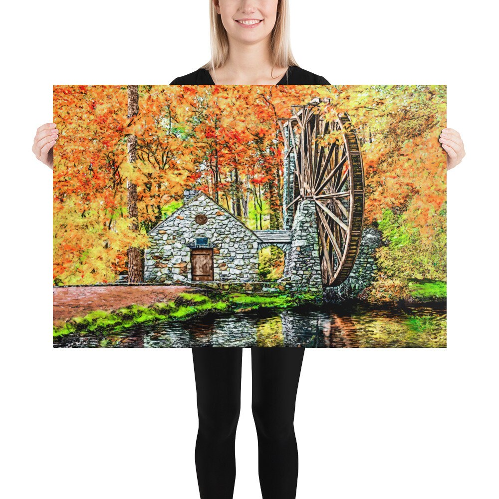 Berry College the Old Mill in Fall Print North Georgia Autumn Poster ...
