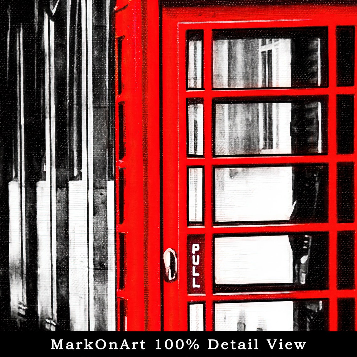 Red British Telephone Box Poster Classic English Phone Booth Art Print ...