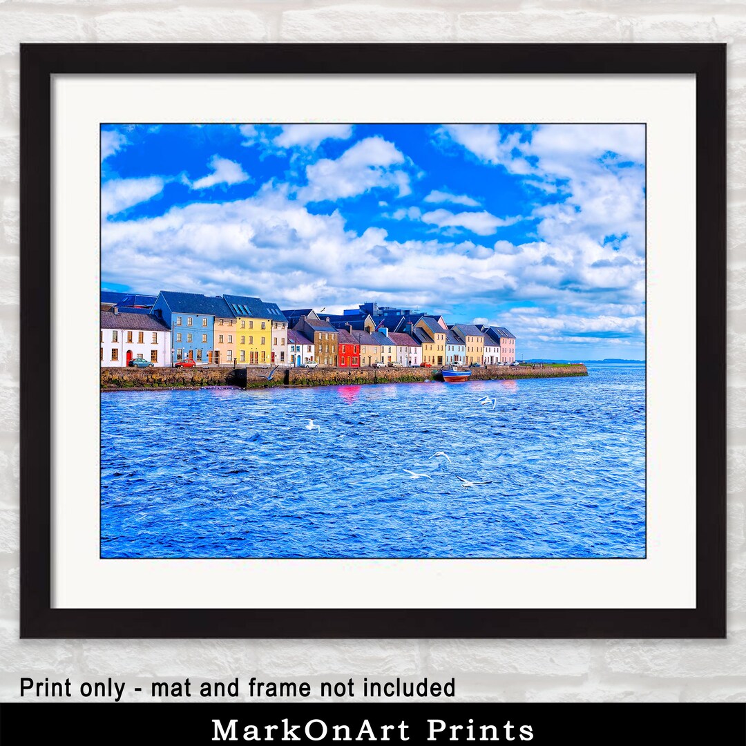 Galway Waterfront Print: the Long Walk, Claddagh Quay View, Irish Wall ...