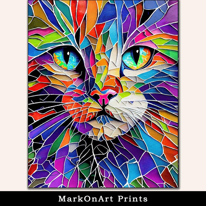 Funky Cat Art - Etsy
