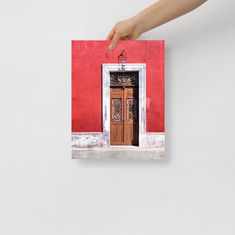 Merida Mexico Print Spanish Colonial Architecture Wall Art Red Stucco ...