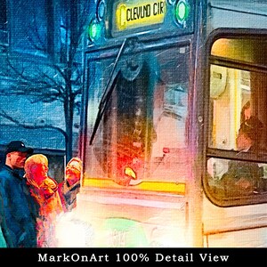 Boston Green Line Train Print - Brookline T Wall Art - Nighttime Boston ...