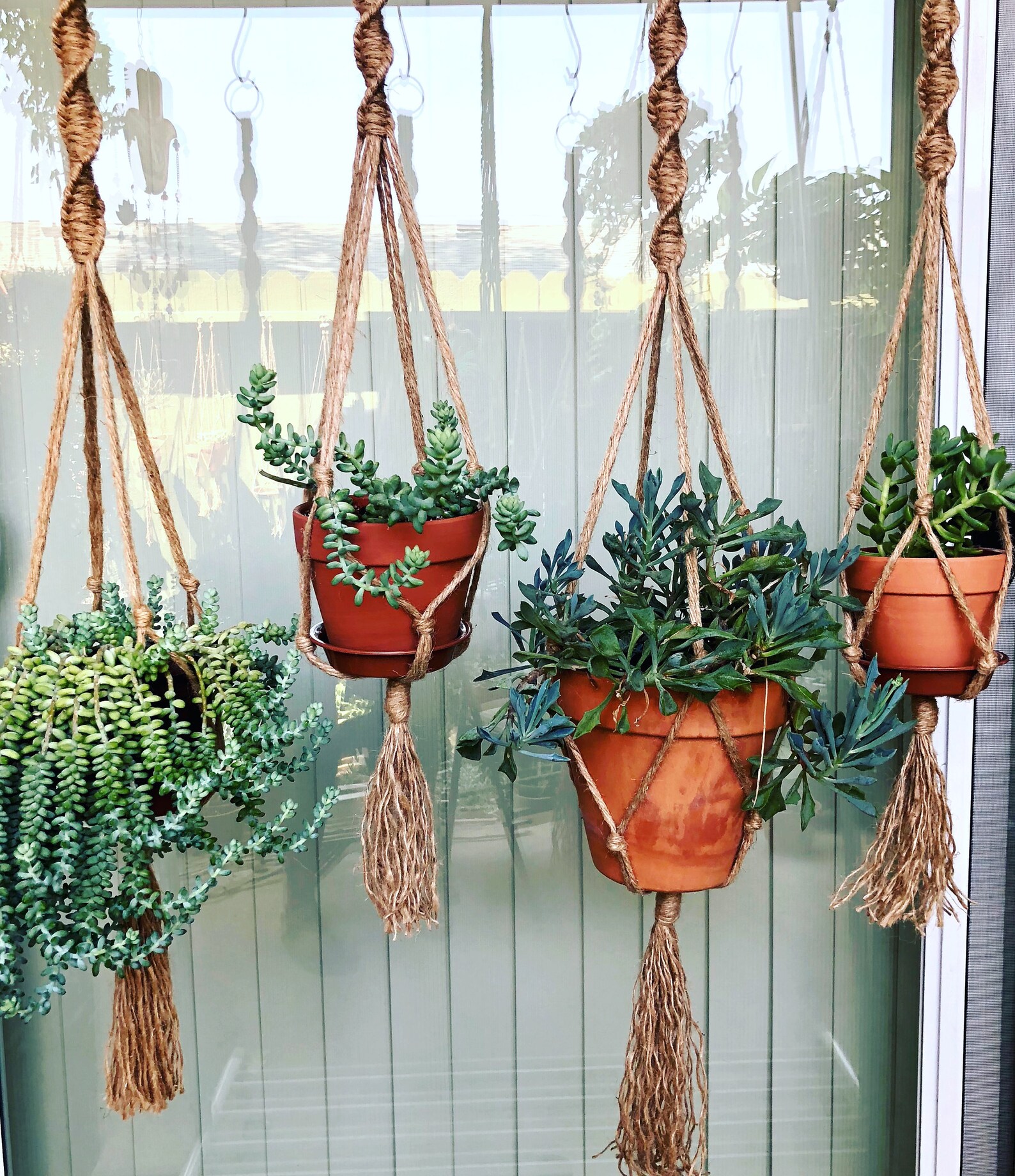 Jute Macrame Plant Hanger / Twisted Plant Hanger / Jute Plant - Etsy