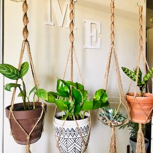 Jute Macrame Plant Hanger / Twisted Plant Hanger / Jute Plant - Etsy