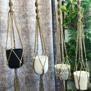 Jute Macrame Plant Hanger / Twisted Plant Hanger / Jute Plant - Etsy