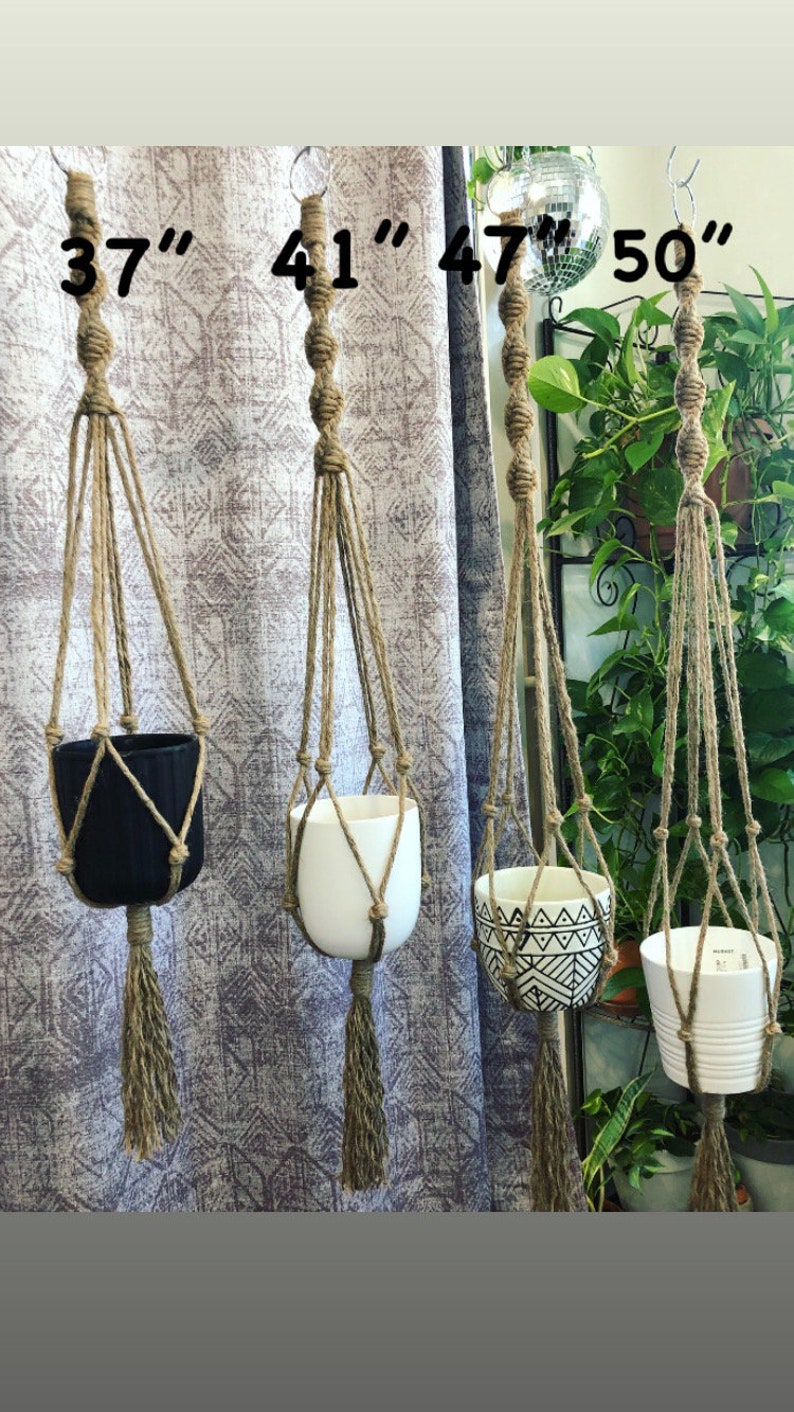 Jute Macrame Plant Hanger / Twisted Plant Hanger / Jute Plant - Etsy