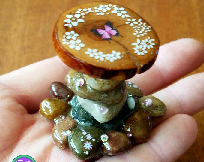 Miniature Fairy Garden Butterfly Table With a Unique Wooden Table Top ...