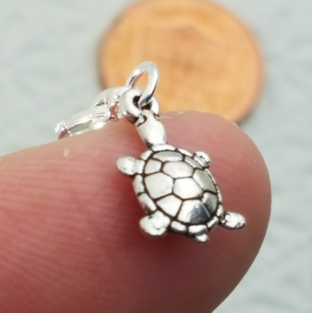Tiny Turtle Charm 3D Baby Turtle Bracelet Charm 3D Turtle | Etsy