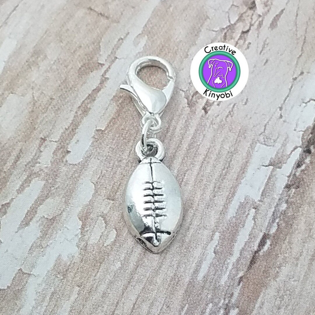 Football Charm, Fast Shipping, Football Bracelet Charm, Football Zipper ...