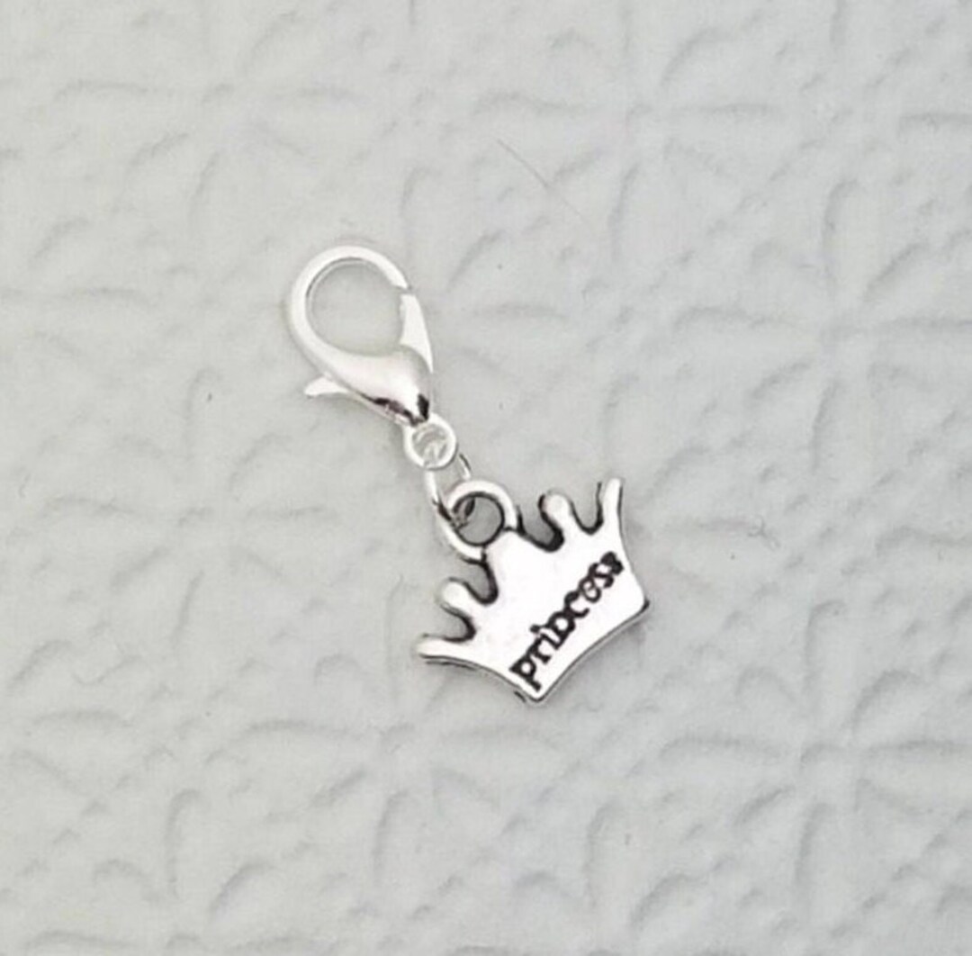 Princess Crown Charm, Princess Bracelet Charm, Zipper Charm,double ...