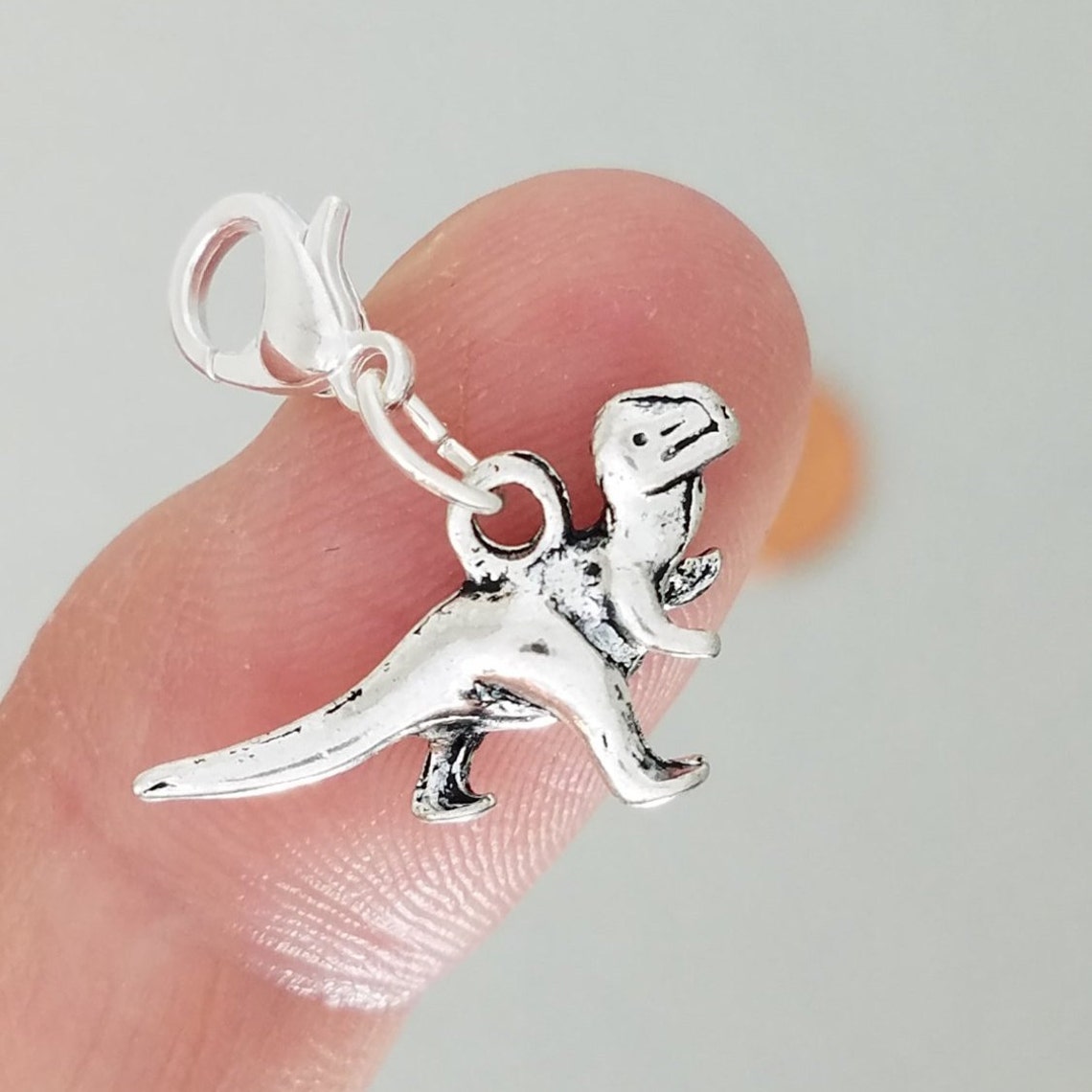 Dinosaur Charm Silver T Rex Charm 3D Tyrannosaurus Rex - Etsy