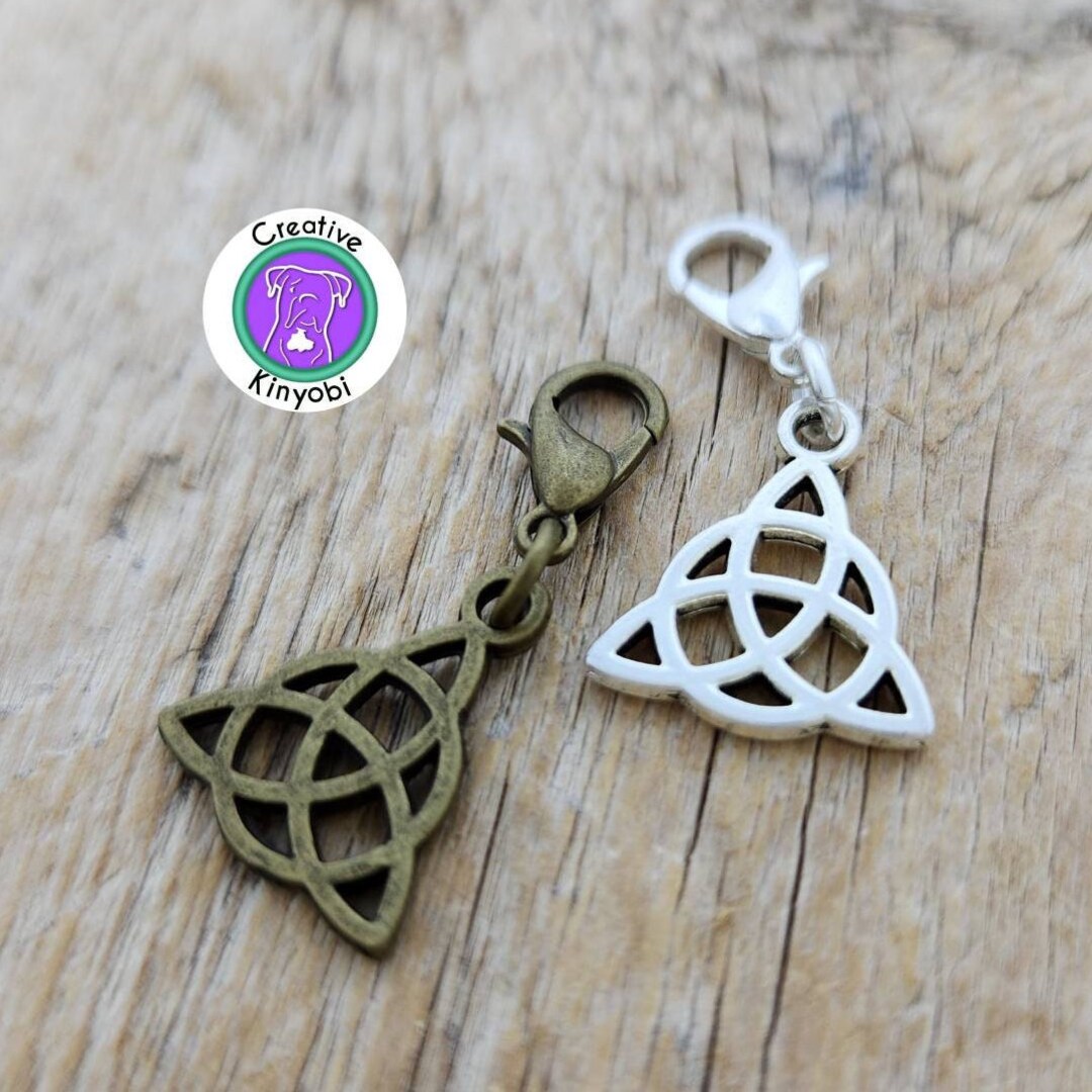 Triquetra Trinity Knot Charm, Celtic Zipper Charm, Gift Tag - Etsy