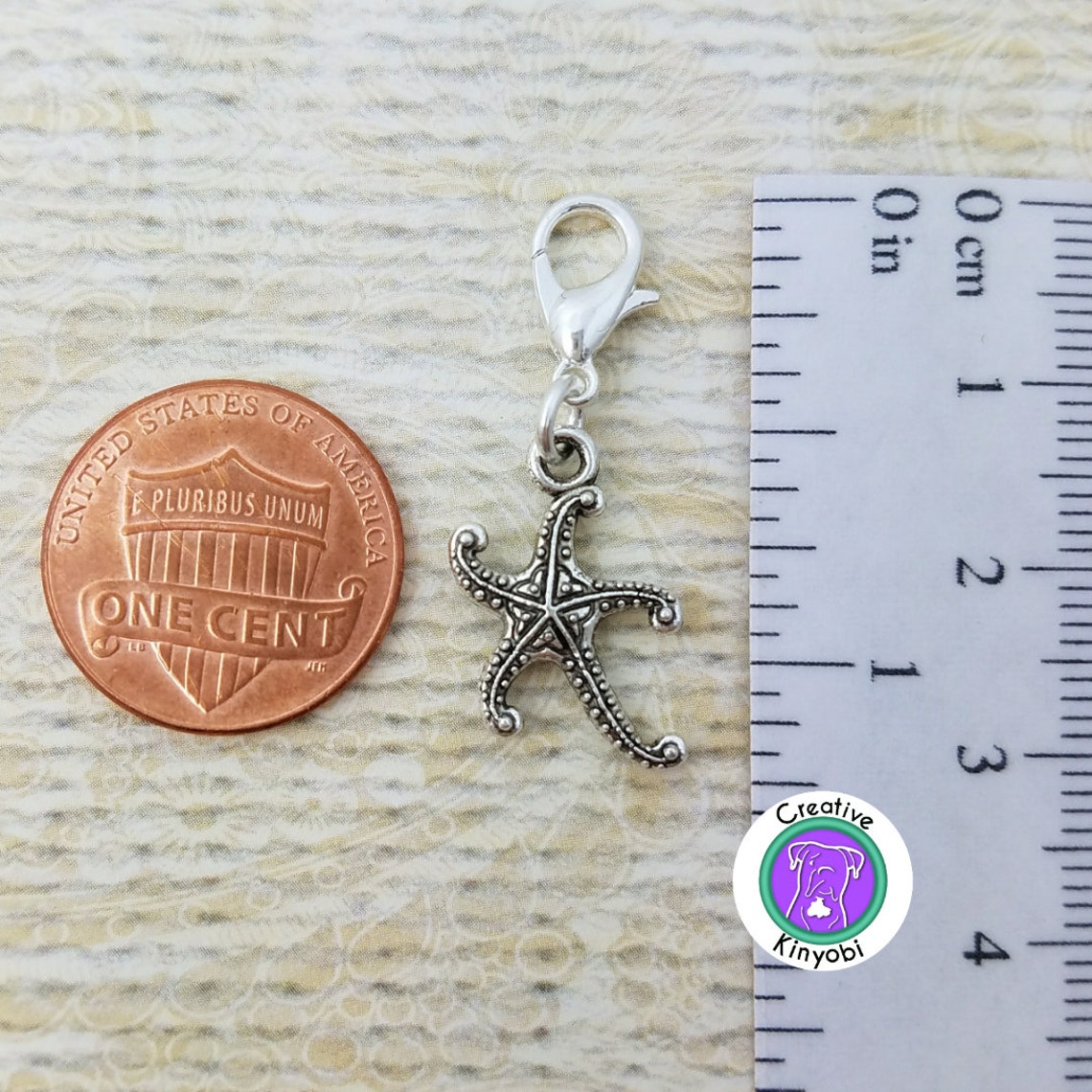 Silver Starfish Charm, Star Fish Bracelet Charm, 3d Starfish Zipper ...