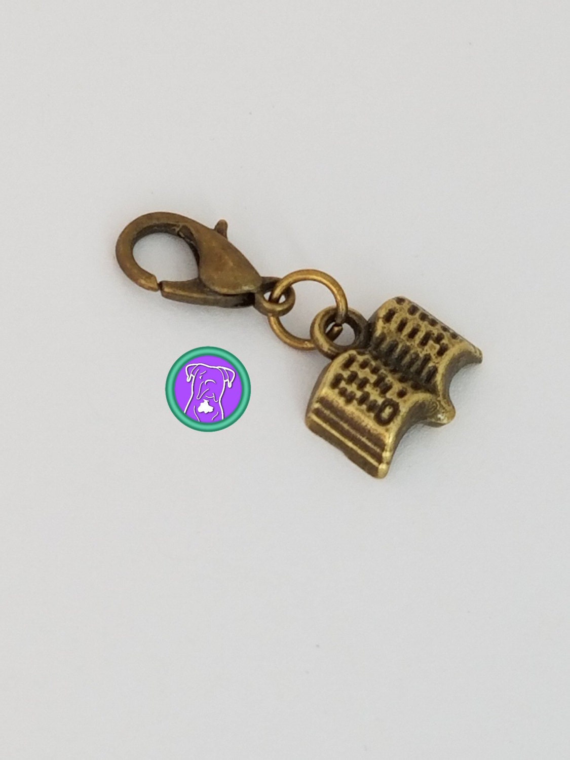 Bronze Book Charm Reading Charm Zipper Pull Purse Charm | Etsy