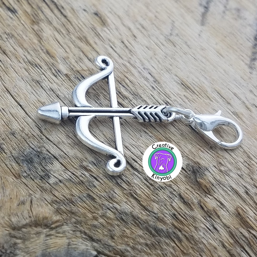 Bow & Arrow Charm, Archery Bracelet Charm, Hunting Clip on Charm ...
