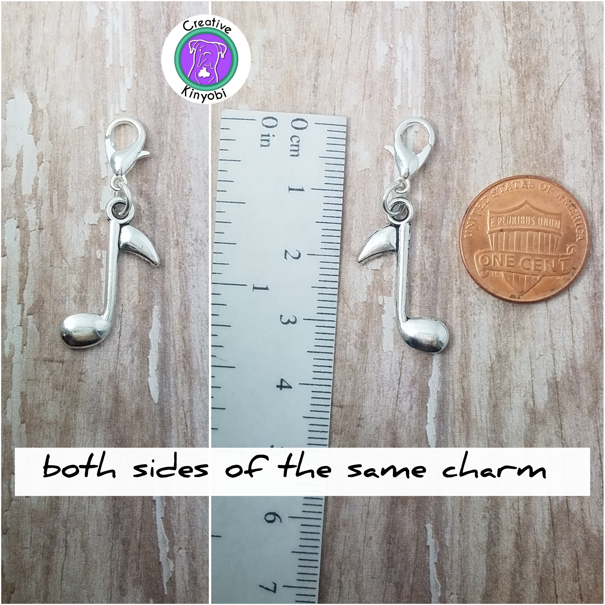 Music Note Charm Music Stitch Marker Eighth Note Zipper - Etsy