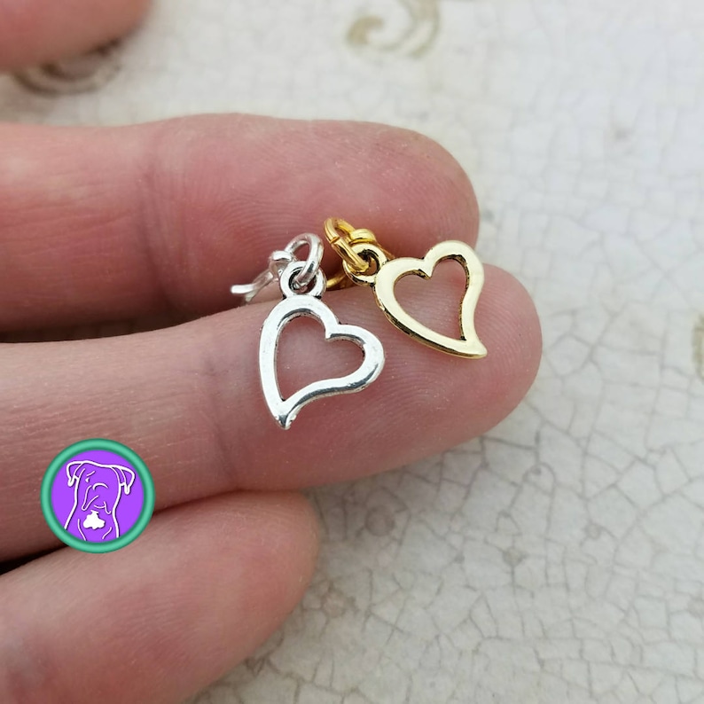 Dangling Heart Charm in Silver or Gold Little Heart Bracelet - Etsy