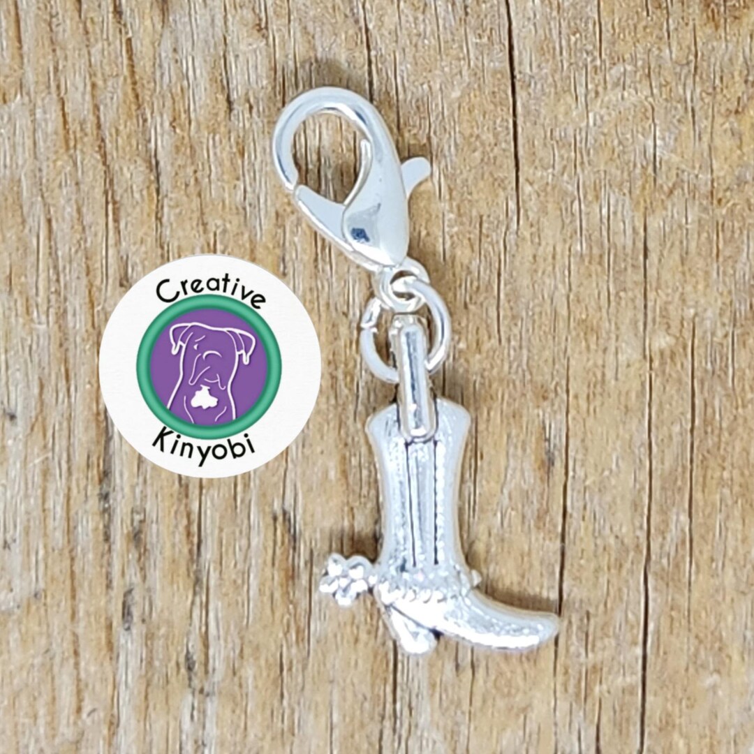 Cowboy Boot Charm, 3D Boot Charm, Silver Boot Zipper Charm, Cowgirl ...