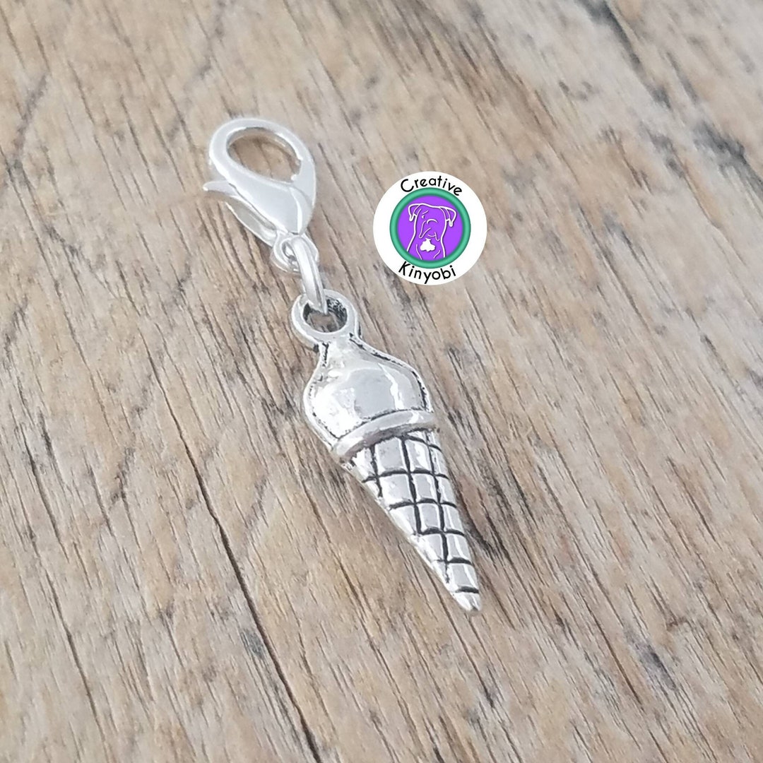 Ice Cream Cone Charm, Double Sided Ice Cream Zipper Charm, 3D Ice Cream ...