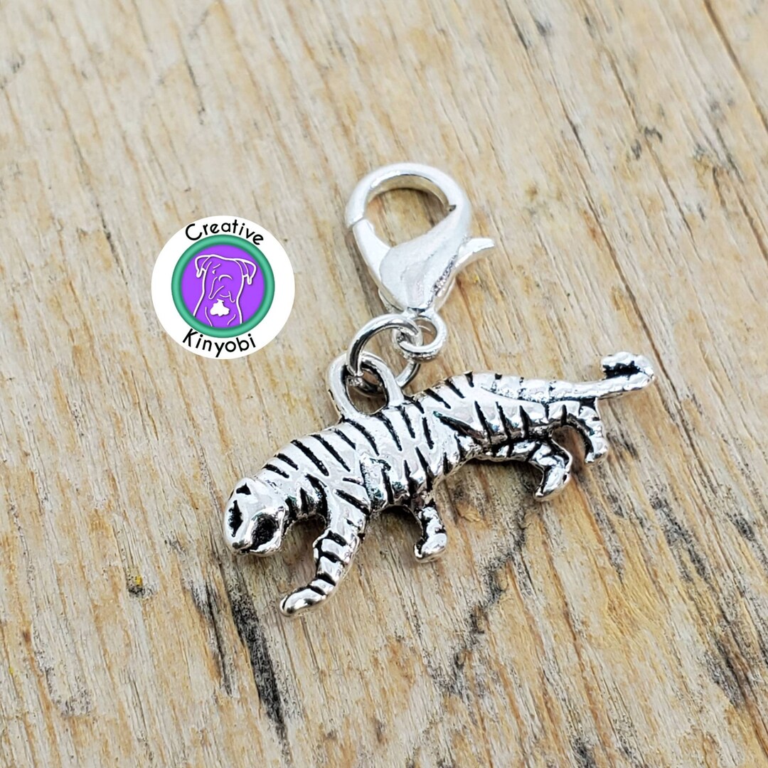 3D Tiger Charm Clip-on, Silver Stitch Marker - Etsy