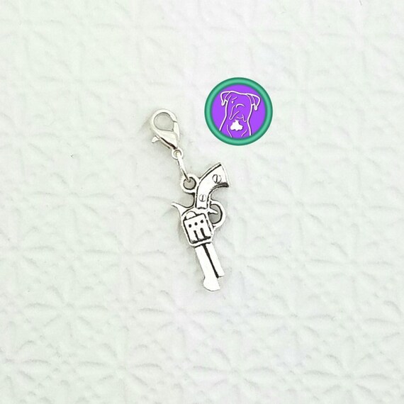 Silver Revolver Charm 3D Gun Charm Pistol Zipper Pull Hand | Etsy