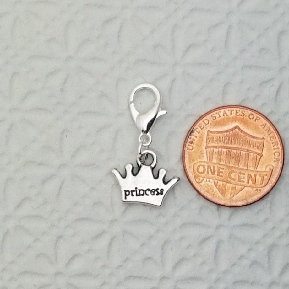 Princess Crown Charm Princess Bracelet Charm Zipper | Etsy