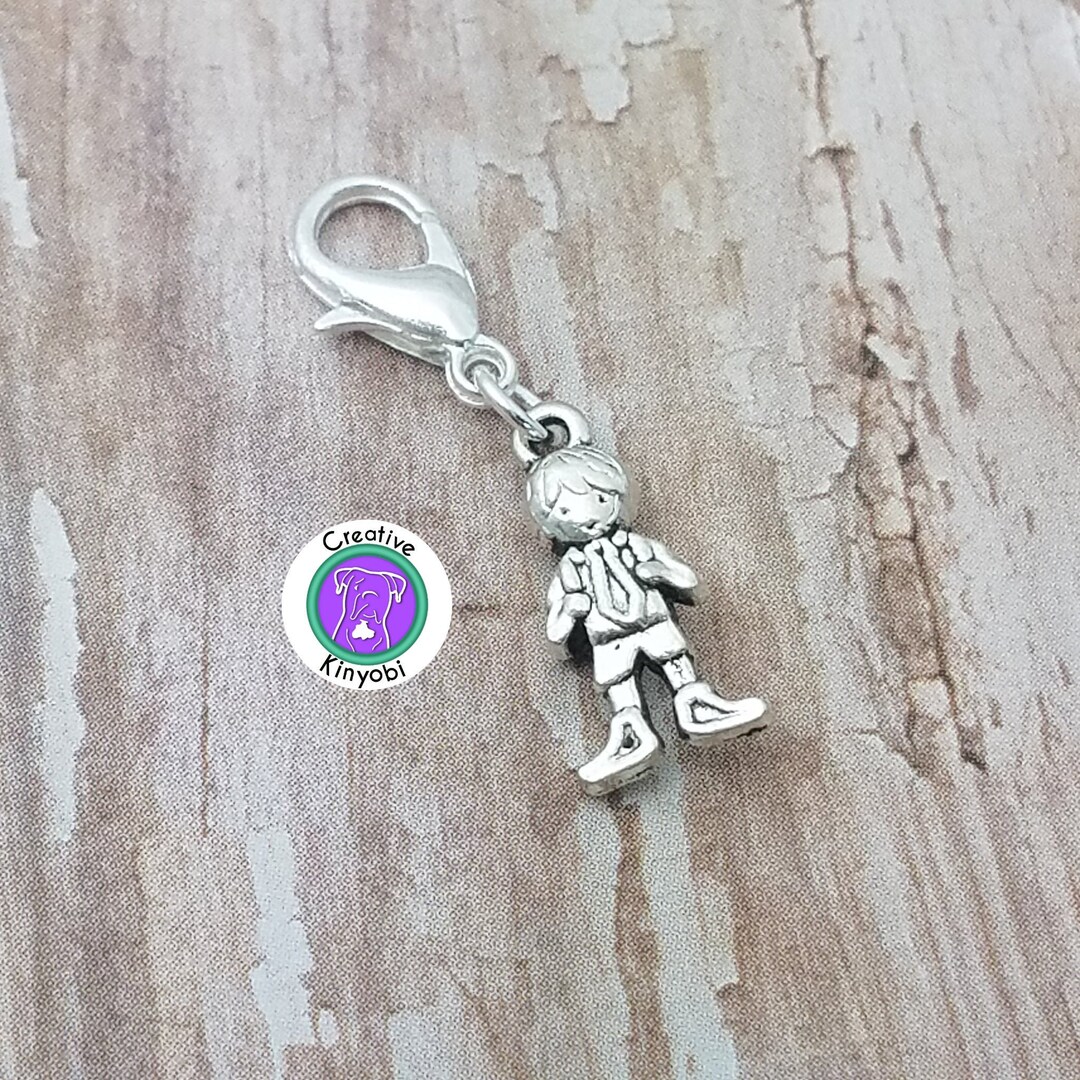Double Sided Boy Charm, Little Boy Bracelet Charm, 3D Boy Zipper Charm ...
