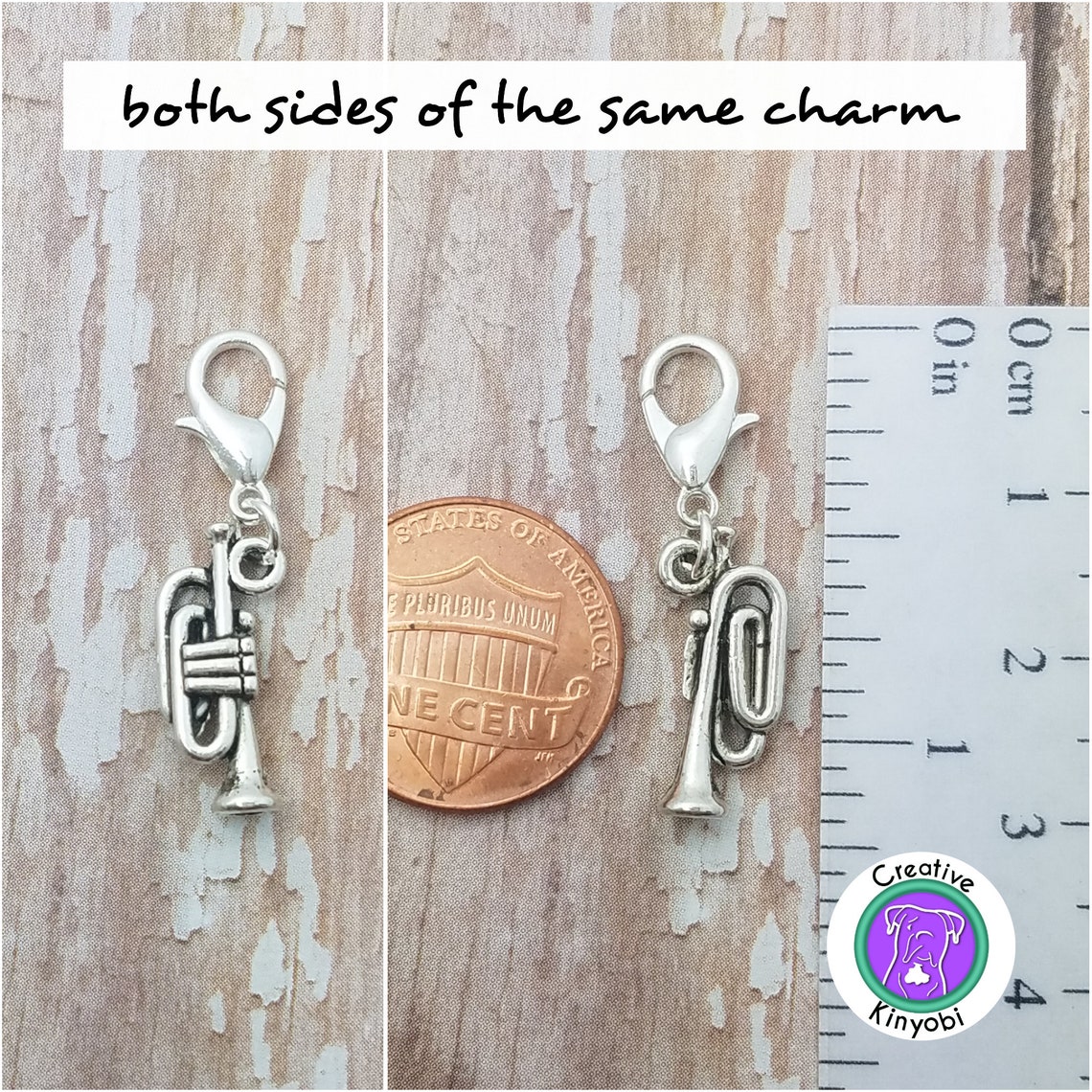Trumpet Charm Music Stitch Marker 3D Trumpet Zipper Pull - Etsy