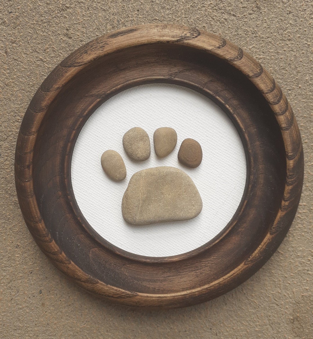 Pebble Art - Dog Footprint, Paw, Wall Decor, Pebbles Art, Pebble ...