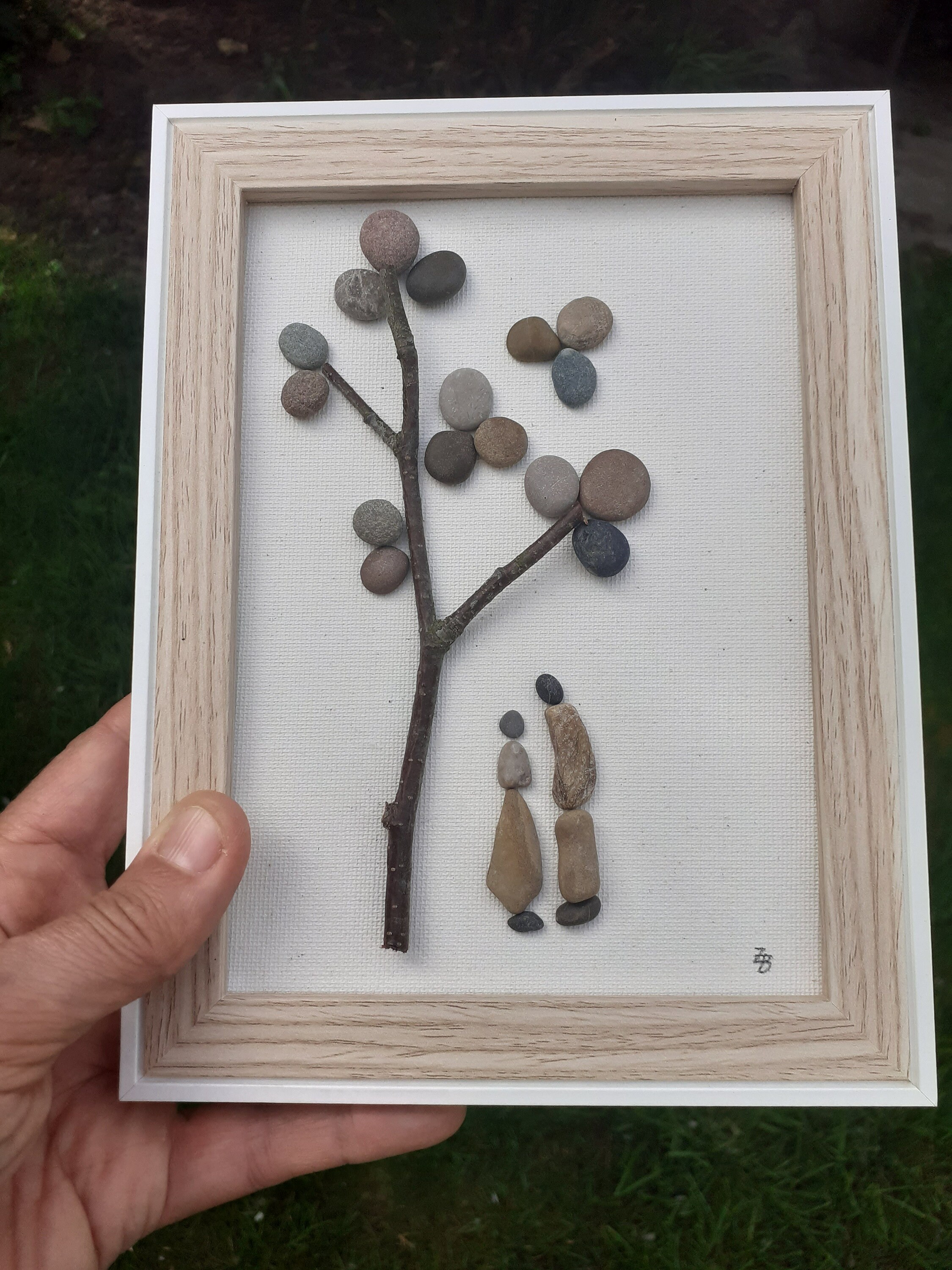 Pebble Art - Under a Tree, Love, a Couple, Wall Decor, Pebbles Art ...