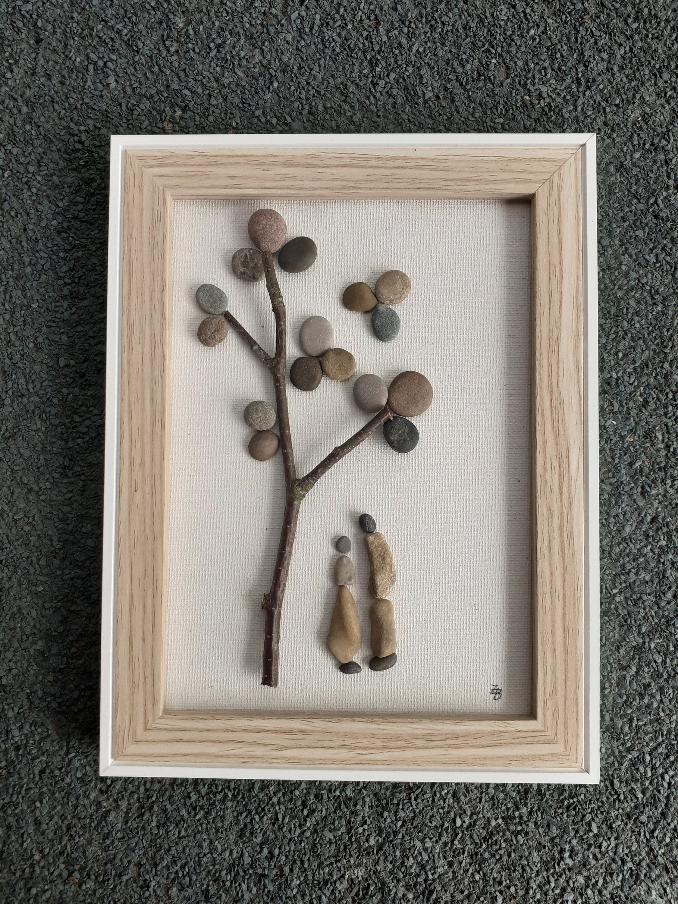 Pebble Art - Under a Tree, Love, a Couple, Wall Decor, Pebbles Art ...