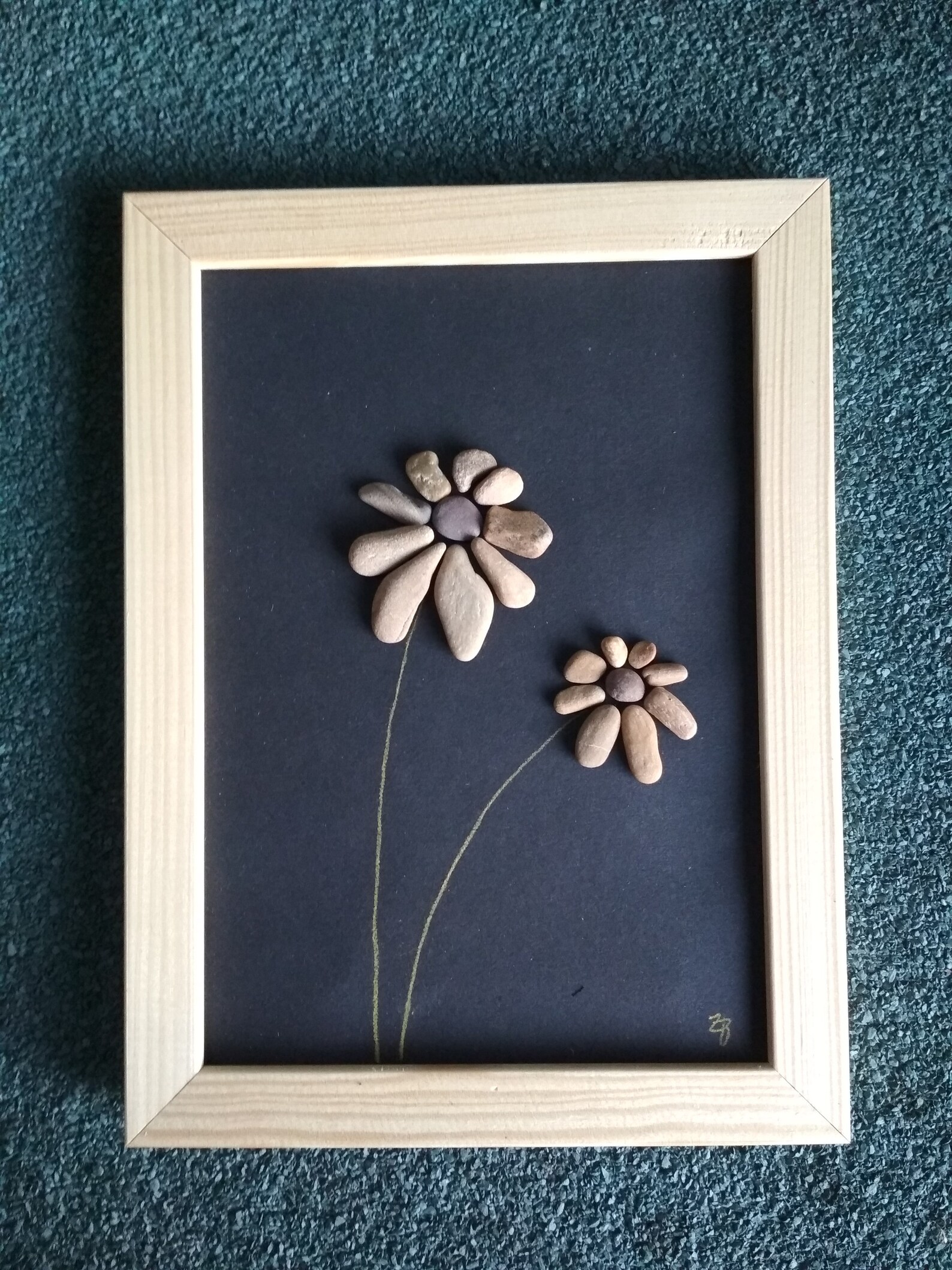 Pebble Art Flowers Decor Pebbles Art Pebble Picture Rock - Etsy