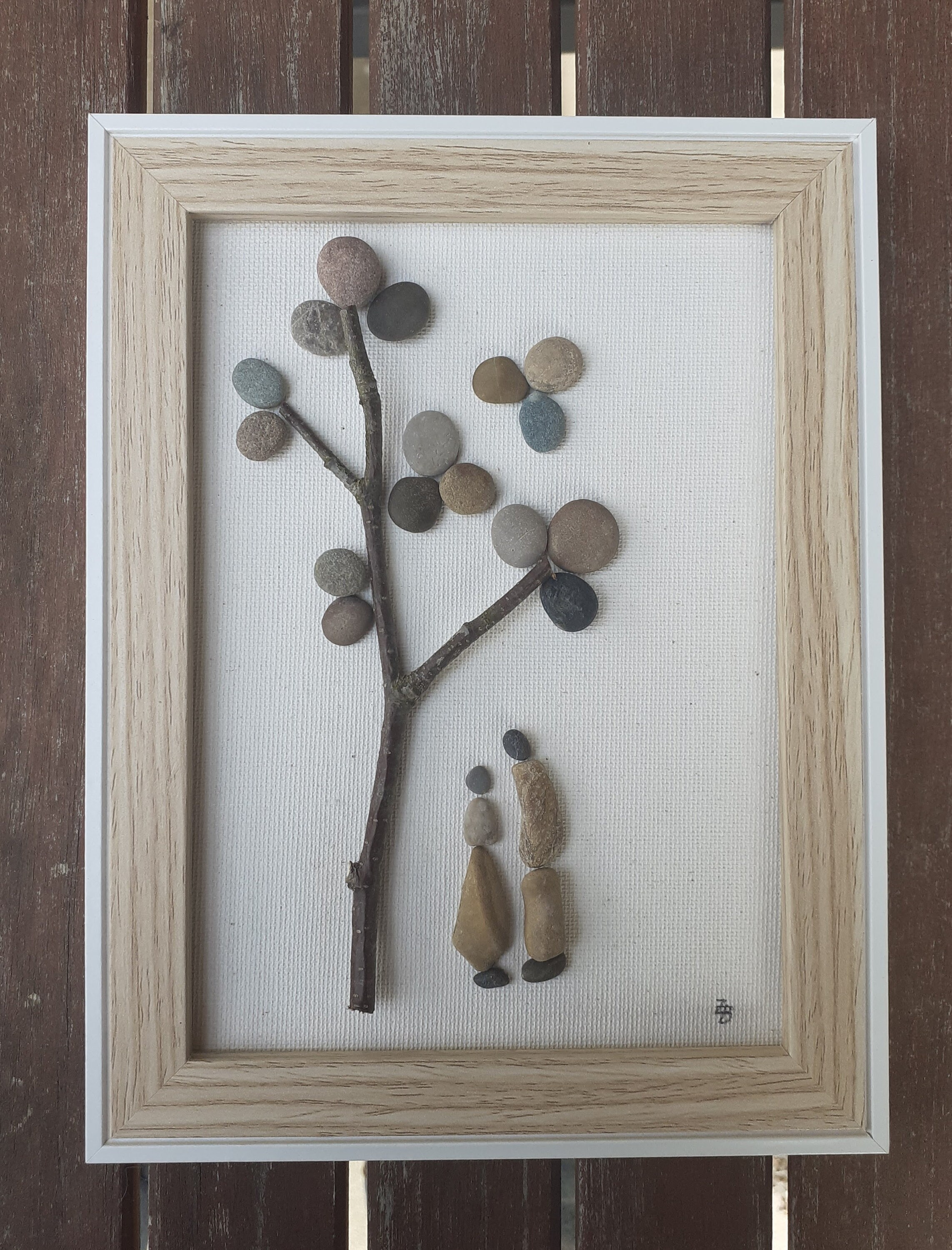 Pebble Art - Under a Tree, Love, a Couple, Wall Decor, Pebbles Art ...