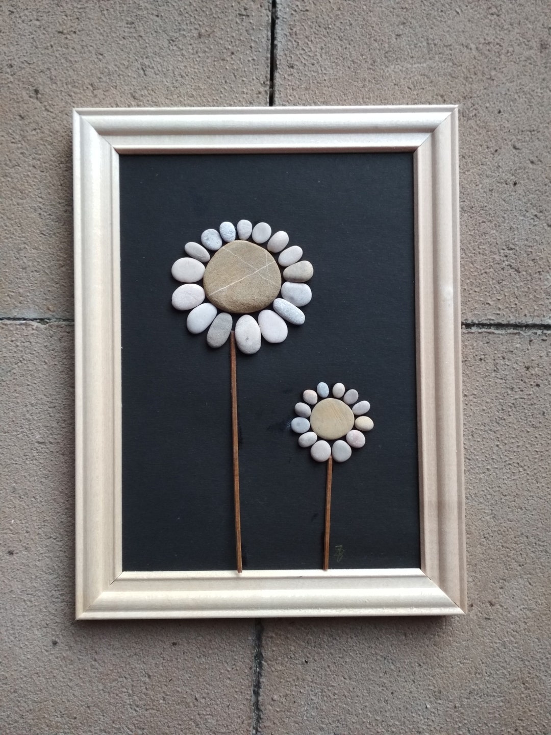 Pebble Art Flowers Decor Pebbles Art Pebble Picture Rock - Etsy